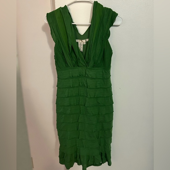 Max Studio | Dresses | Max Studio Fitted Green Ruffle Dress | Poshmark